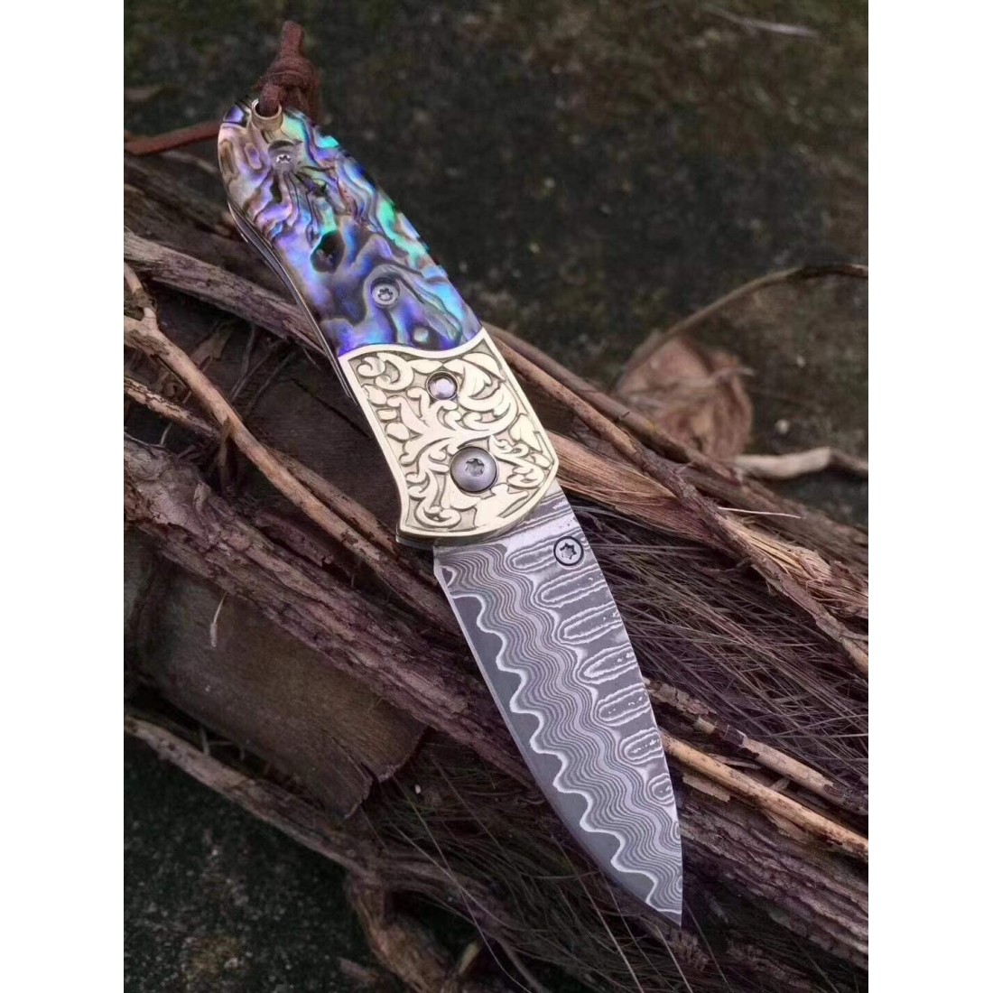 1Pair Natural Pura Abalone Knife Handle Scale Blank Sheet - 33x118x6mm