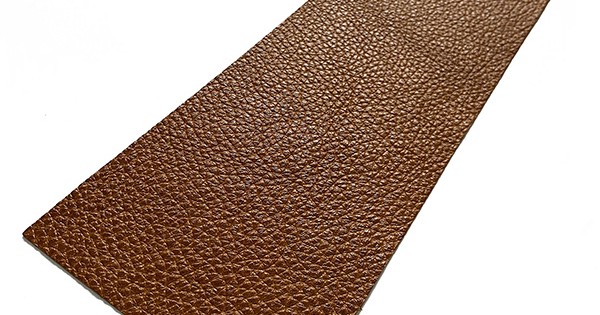 Brown Big Litchi Embossed Cowhide Leather