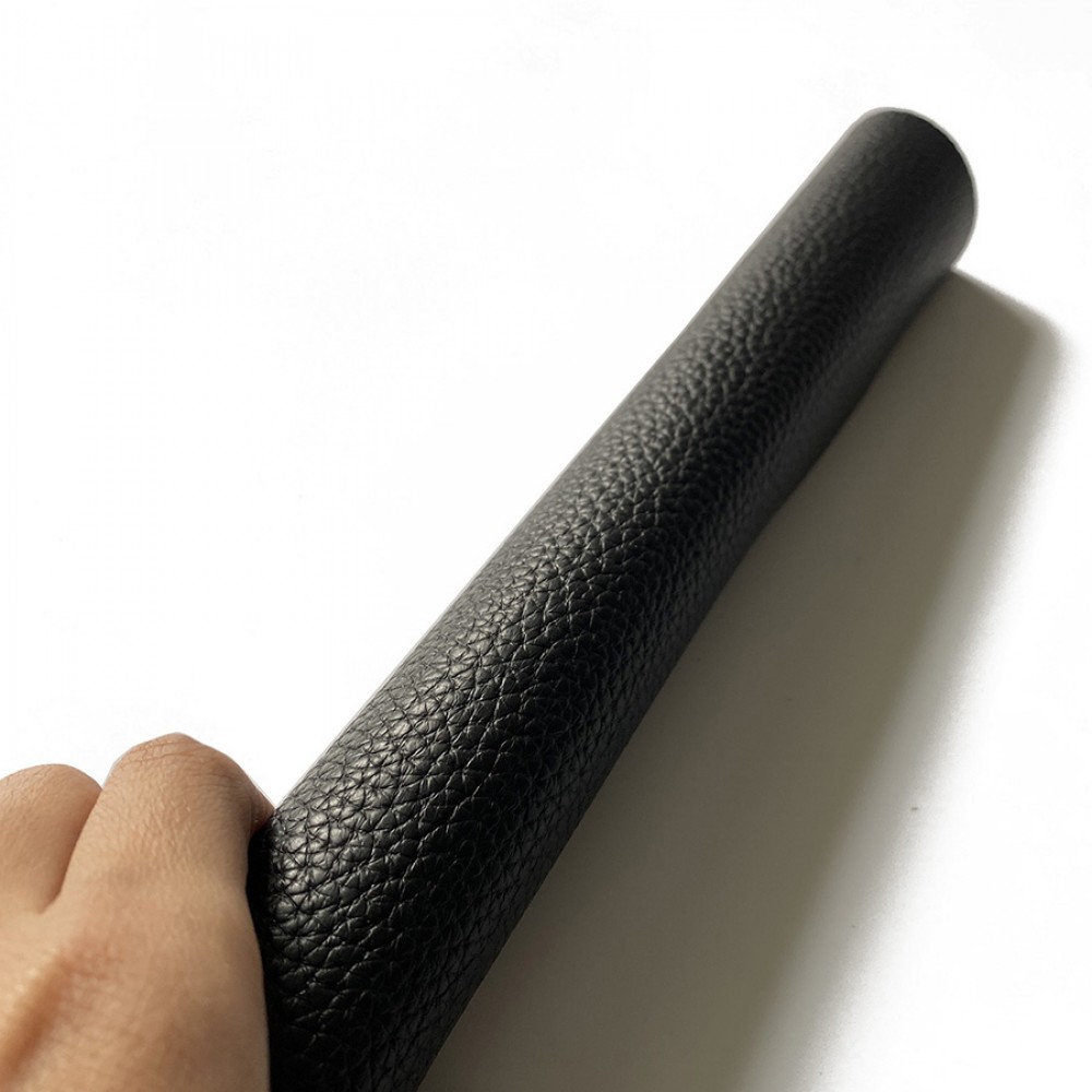 Black Litchi Embossed Cowhide Leather